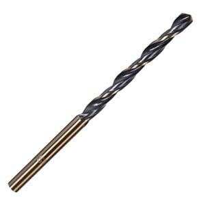 focmkeas 9mm twist drill bit high speed steel 4341 straight shank gold and black coated drilling bits for home improvment diy, metal/wood/plastic