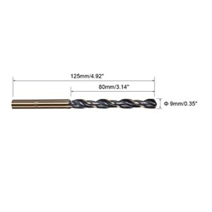 FOCMKEAS 9mm Twist Drill Bit High Speed Steel 4341 Straight Shank Gold and Black Coated Drilling Bits for Home Improvment DIY, Metal/Wood/Plastic