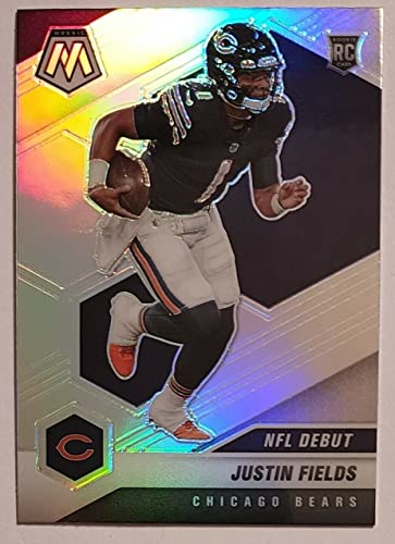 2021 Panini Mosaic Justin Fields NFL Debut Silver Prizm Refractor Rookie Card