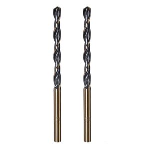 focmkeas 2 pcs 9mm twist drill bit high speed steel 4341 straight shank gold and black coated drilling bits for home improvment diy, metal/wood/plastic