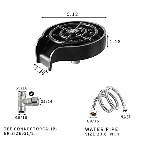 KunPeng Kitchen Sink Glass Washer,Sink Cup Washer,Cup Washer Sink Attachment,Baby Bottle Washer,Bar Glass Washer,Black