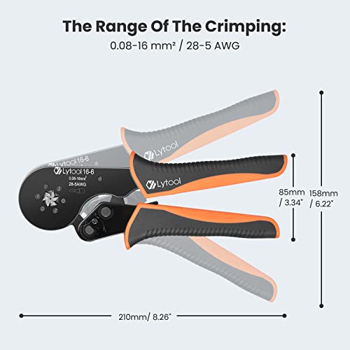 Ferrule Crimping Tool Kit, Lytool Wire Crimper Pliers (AWG28-5/0.08-16mm²), Wire Ferrule Kit with Hexagonal Ferrule Crimper and 1000PCS Ferrule Connectors Wire Ferrules Terminals Kit