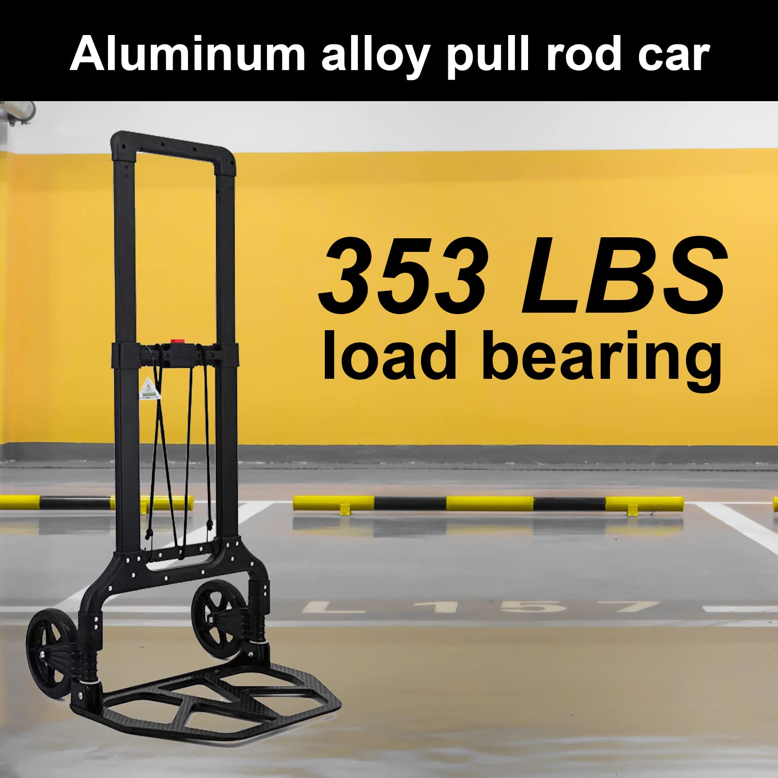 Folding Hand Truck and Dolly,309 lb Capacity Aluminum Portable Cart with Telescoping Handle Full Black