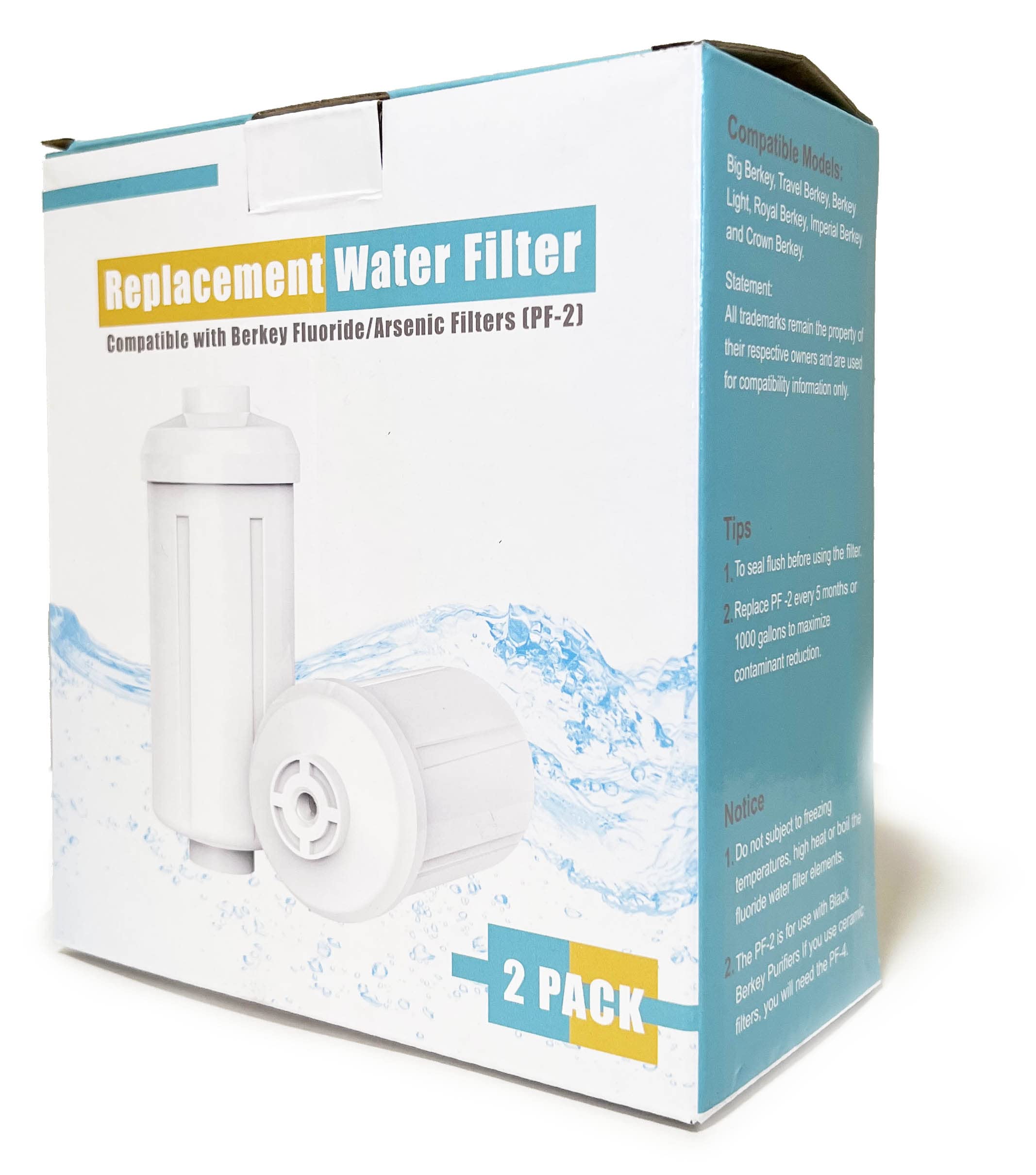 Nispira Premium Fluoride & Arsenic Reduction Elements Water Filter Compatible with Berkey Countertop & travel Water Purification System. Compared to Part PF-2. 8 Packs