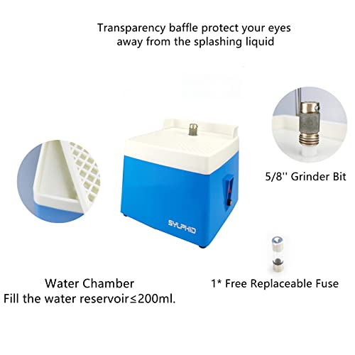 SYLPHID Portable Mini Glass Grinder 110V Stained Grinder Machine for Diamond Ceramic Shell Art DIY, Free 5/8'' Grinder Bits Included