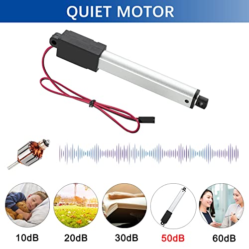 JQDML 0.83 Inch 0.83" Stroke Micro Linear Actuator 12V 42.2lbs/188N Electric Linear Actuator Speed 0.2"/sec with Mounting Brackets,for Robotics,Home Automation