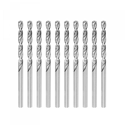 uxcell 10 Pcs 3.95mm HSS(High Speed Steel) W6542 Micro Drill Bits, Fully Ground Jobber 74mm Length Drill Bit for Mild Steel Copper Aluminum