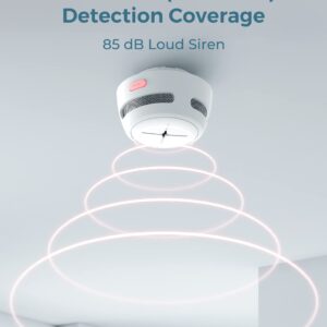 AEGISLINK Smoke Detector 10-Year Battery with Test/Silence Button, Fire Alarm with Photoelectric Sensor, Low Battery Warning, S500 (Independent, 6-Pack)