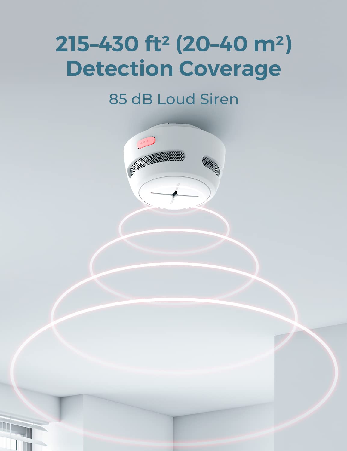 AEGISLINK Smoke Detector 10-Year Battery with Test/Silence Button, Fire Alarm with Photoelectric Sensor, Low Battery Warning, S500 (Independent, 6-Pack)