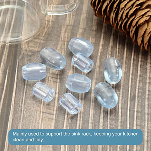 MECCANIXITY Kitchen Sink Rack Feet 5mm ID x 13mm OD PVC Sink Replacement Feet for Protective Sink Grid, Clear Pack of 40