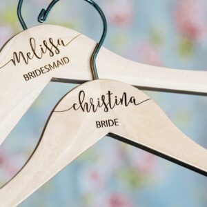 Personalized Bridesmaid Hangers - Wedding Hanger - Bridal Dress Hanger HG100