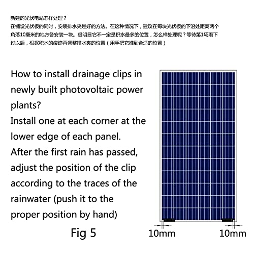 HZLH Solar Panels Water Drained Away Clip,Auto Remove Stagnant Water Build-up Near The Panel Edges. Plastic Clip to Clear Black 30mm、35mm、40mm、45mm、50mm T35