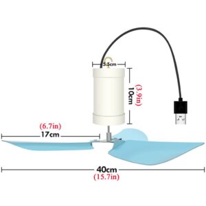 WXMLLZLD 6/10w Polycrystalline Solar Ceiling Fan with 3m Cable USB Outdoor Small Ceiling Fan 10 Years Lifespan 5w, Wind Speed 450 R/min