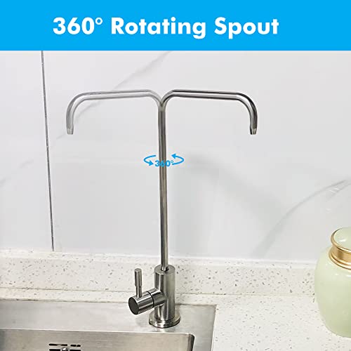 Reverse Osmosis Faucet Lead-Free Kitchen Water Filter Faucet for RO Drinking Water Filtration Systems SUS304 Stainless Steel Drinking Water Faucet