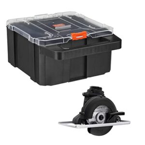 black+decker matrix circular saw attachment, 3-3/38 inch, for clean cuts, includes storage case (bdcmttsstff)