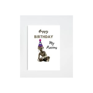 "Happy Birthday My Precious" Gollum Birthday Greeting Card, 7x5 inch Card with Envelope.