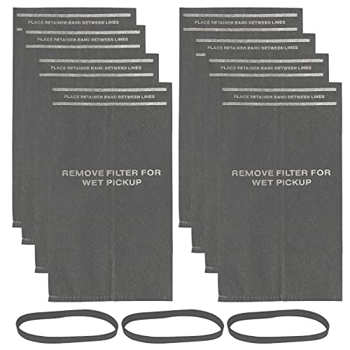 8 Pack 38737 Dust Filter Bags Replacement for Craftsman 2 to 2.5 Gallon Wet/Dry Vacuums and Powerhead Bucket Vac, Part# CMXZVBE38737 / 9-38737, with 3 Retaining Bands