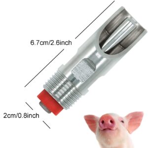 DRULAT 1/2" NPT Pig Nipple Waterer for Barrel Kit 8PCS Automatic Pig Waterer with Filter for Sows Piglets Dogs