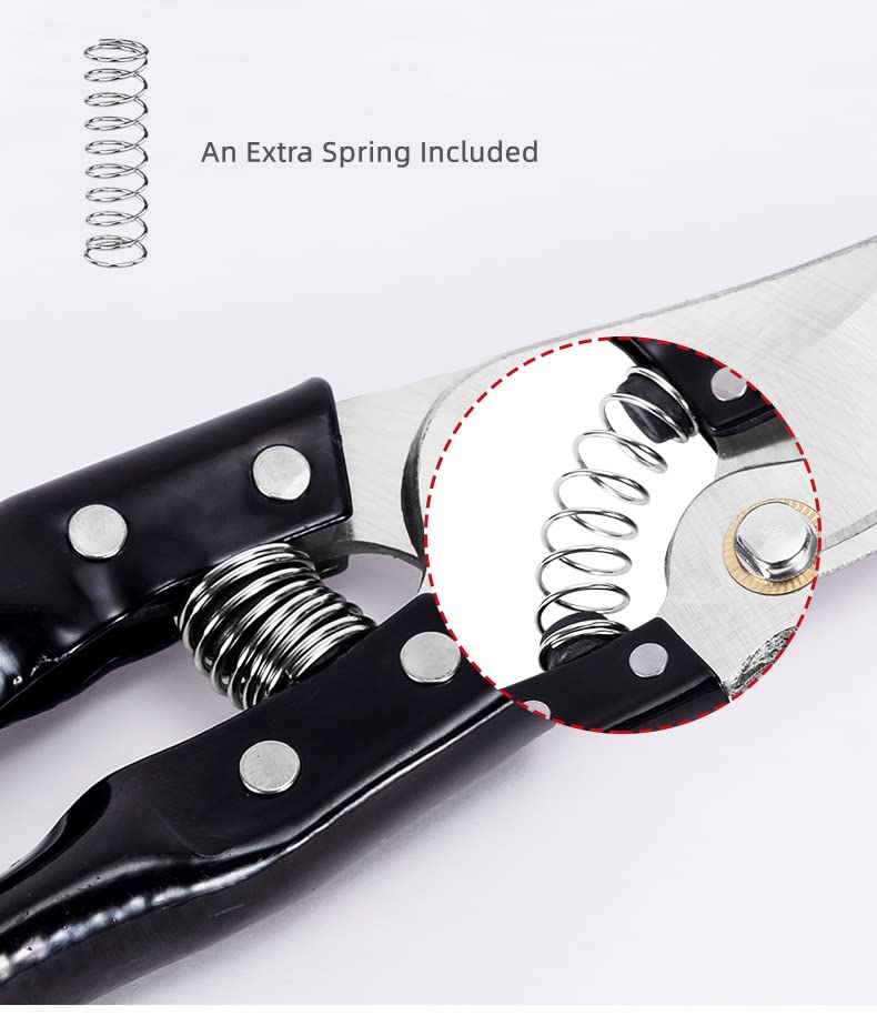 8" Garden Premium Bypass Pruning - Shears Ultra Sharp Pruners with Grade Stainless Steel Professional Perfectly Cutting Through Anything Plant in Yard and Bonsai