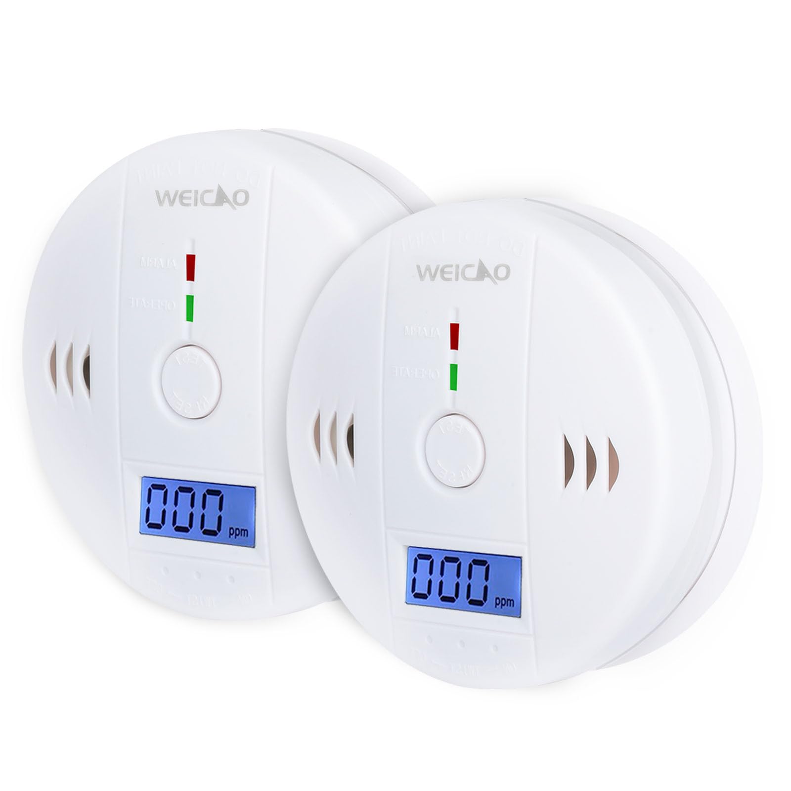 Carbon Monoxide Detectors, 2pcs CO Alarm Detector, Carbon Monoxide Alarm with LCD Digital Display (Batteries NOT Included)