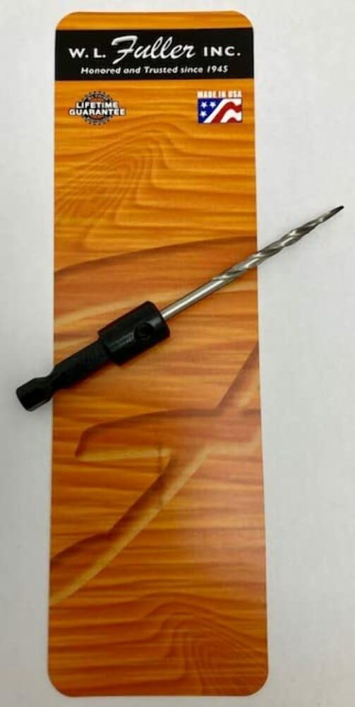 1/8inch High Speed Taper Point Drill with Hex Shank and TPS-Lock System Made in The USA by W.L Fuller Inc. Black 1/8 in