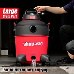 Shop-Vac 12 Gallon 5.5 Peak HP Wet/Dry Vacuum, SVX2 Motor Technology, 3 in 1 Function Portable Shop Vacuum with Cart, Attachments, Drain Port. 5973036