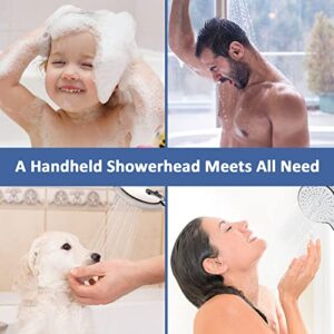 yeulluey Handheld Showerheads, High Pressure Shower Head with Hose 3 Settings Detachable Shower Heads Sprayer Built-in Power Wash to Clean Tub, Tile & Pets