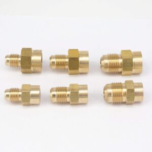 Flare Thread 7/16" 1/2" 5/8" UNF Male - 1/8" 1/4 NPT Female Brass SAE 45 Degree Pipe Fittings Adapters 1000 PSI Type 4