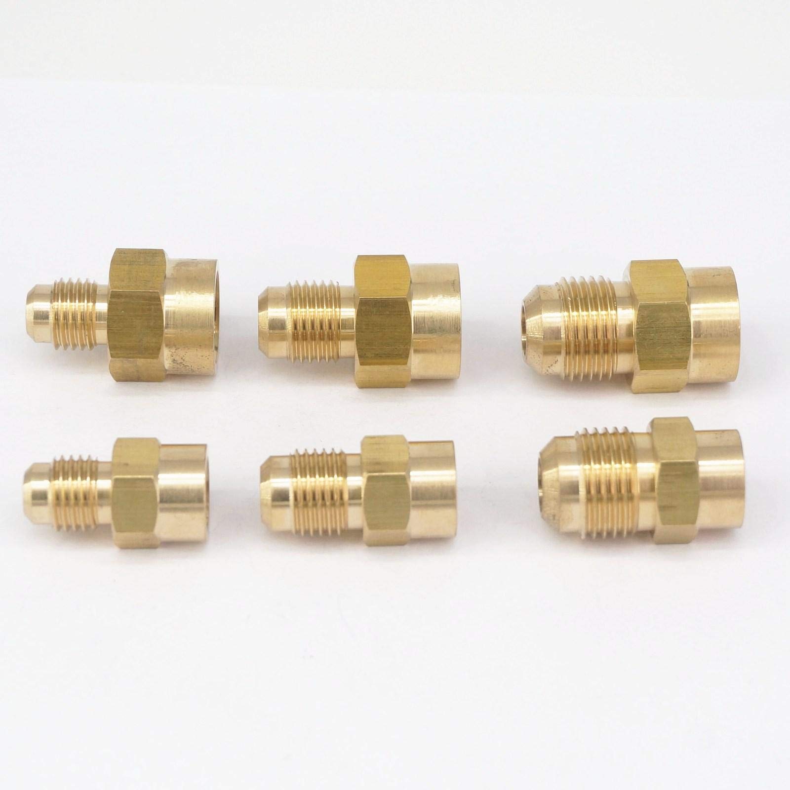 Flare Thread 7/16" 1/2" 5/8" UNF Male - 1/8" 1/4 NPT Female Brass SAE 45 Degree Pipe Fittings Adapters 1000 PSI Type 4