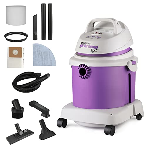 Shop-Vac 4 Gallon 4.5 Peak HP All Around EZ Series Wet/Dry Vacuum, Portable Compact Shop Vacuum, 3 in 1 Function with Wall Bracket & Attachments for Home, Apartment, Vehicles & Workshops. 5895400