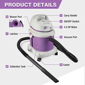 Shop-Vac 4 Gallon 4.5 Peak HP All Around EZ Series Wet/Dry Vacuum, Portable Compact Shop Vacuum, 3 in 1 Function with Wall Bracket & Attachments for Home, Apartment, Vehicles & Workshops. 5895400