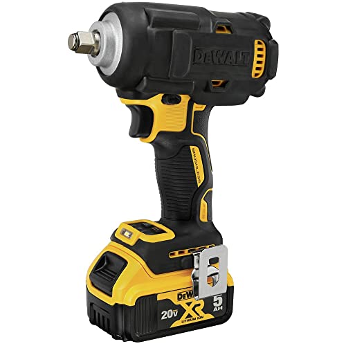 DEWALT 20V MAX Impact Wrench, Cordless, 1/2 inch, 2 Batteries and Charger Included (DCF891P2)