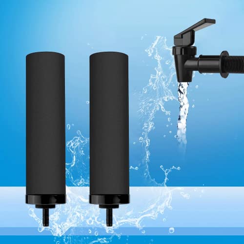 Huining 2PCS Black Water Filters for Household Water Bucket Water Filtration System Gravity Water Filter System Water Purifier Survival Compatible With Berkey Water Filter System