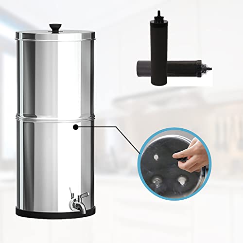 Huining 2PCS Black Water Filters for Household Water Bucket Water Filtration System Gravity Water Filter System Water Purifier Survival Compatible With Berkey Water Filter System