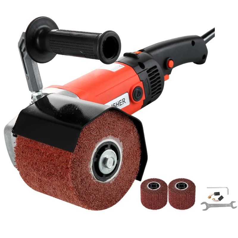 GUIYING ZHANG 1400W Metal Burnishing Polishing Machine,tainless Steel Polisher Handheld Sander Polisher Wheel,3 Polishing Wheels 110V