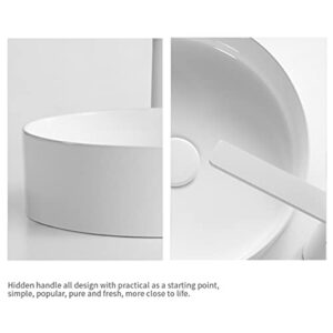 KINGWONG 16 Inch Vessel Sink for Bathroom Modern Round Bathroom Sinks Above Counter White Ceramic Porcelain Farmhouse Vessel Sink Basins Bathroom sink bowl for Cabinet Lavatory Vanity