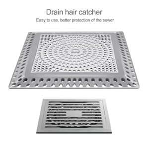 LEKEYE Shower Drain Hair Catcher | Shower Drain Cover Stainless Steel and Silicone