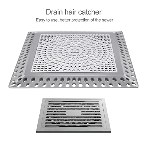 LEKEYE Shower Drain Hair Catcher | Shower Drain Cover Stainless Steel and Silicone