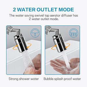 Universal Splash Filter Faucet Aerator - 720 Degree Swivel Sink Faucet Extender, Faucet Sprayer Attachment for Bathroom Face Washing, Gargle & Eye Flush Adapter