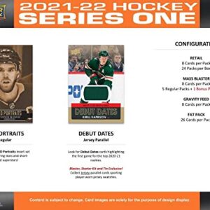 2021-22 Upper Deck Hockey Series 1 Retail Box (24 Packs/8 Cards: 6 Young Guns)