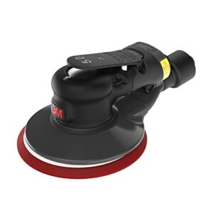 3m random orbital sander, xtract pneumatic 88956, 6 in, with central vacuum attachment, 3/8 in orbit, ergonomic and lightweight ros, .28 hp (209w) motor