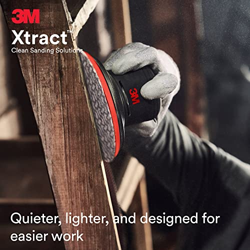 3M Random Orbital Sander, Xtract Pneumatic 88956, 6 in, with Central Vacuum Attachment, 3/8 in Orbit, Ergonomic and Lightweight ROS, .28 HP (209W) Motor