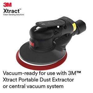 3M Random Orbital Sander, Xtract Pneumatic 88956, 6 in, with Central Vacuum Attachment, 3/8 in Orbit, Ergonomic and Lightweight ROS, .28 HP (209W) Motor