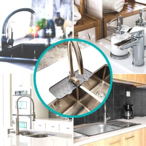 N//A Silicone Faucet Handle Drip Catcher Tray, Silicone Faucet Mat Faucet Handle Drip Catcher for Kitchen Sink Splash Guard (Grey) Gray