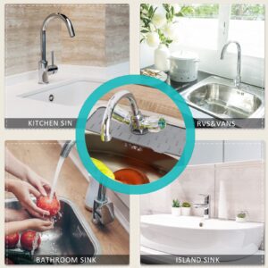 N//A Silicone Faucet Handle Drip Catcher Tray, Silicone Faucet Mat Faucet Handle Drip Catcher for Kitchen Sink Splash Guard (Grey) Gray