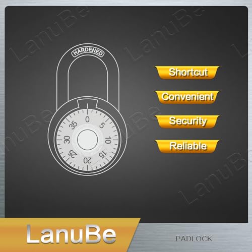 LanuBe Lock Standard Dial Combination Lock, 2 in. Wide, with Different Combinations, Black Turnplate, Pack of 24; Lock for School, Employee, Gym & Sports Locker, Case, Toolbox, Fence and so on