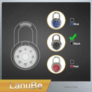 LanuBe Lock Standard Dial Combination Lock, 2 in. Wide, with Different Combinations, Black Turnplate, Pack of 24; Lock for School, Employee, Gym & Sports Locker, Case, Toolbox, Fence and so on