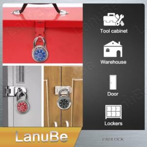 LanuBe Lock Standard Dial Combination Lock, 2 in. Wide, with Different Combinations, Black Turnplate, Pack of 24; Lock for School, Employee, Gym & Sports Locker, Case, Toolbox, Fence and so on