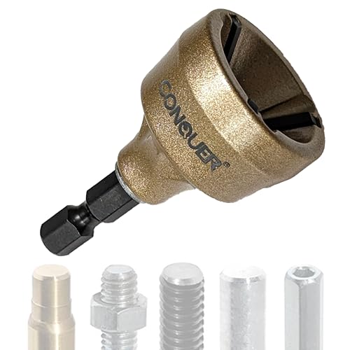 CONQUER Tools Deburring External Chamfer Tool, Premium Tungsten Blade, Deburring Drill Bit, Remove Burr Tools Quick Release Shank Fits for 1/8"-3/4"(3mm-19mm) Stainless Steel Burr Removal, Countersink