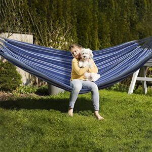 NORIDA Indoor Hammock Garden Cotton Hammocks with Tree Straps for Hanging Durable Up to 450lbs,Portable with Travel Bag, Comfortable Fabric Perfect for Outdoor Porch Patio Backyard(Ocean Blue)